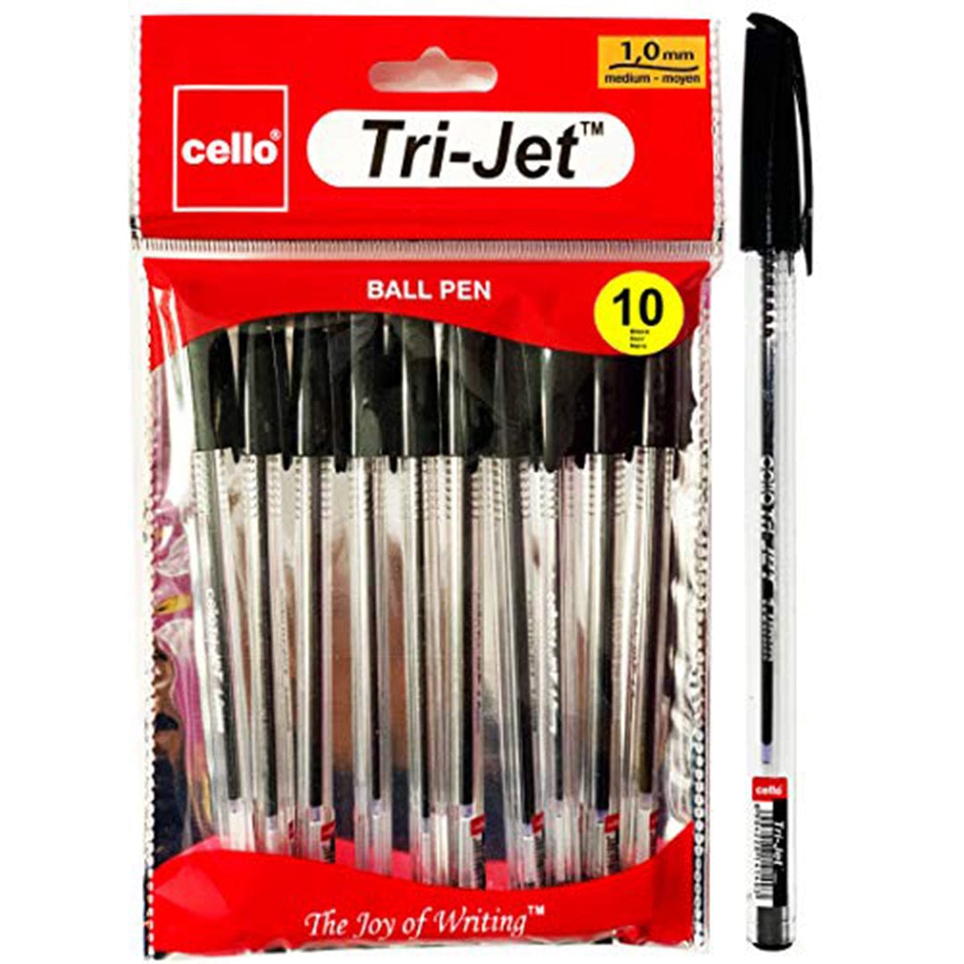 Buy Cello Tri-Jet Ballpoint Pens 1.0 mm - Pack of 10
